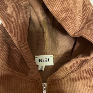 BiBi | Jackets & Coats | Brown Corduroy Pull Over Jacket With Zipper And Leopard Pocket So Cute ...